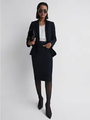REISS Haisley Tailored Pencil Skirt - Navy