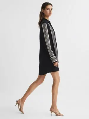 REISS Ellie Side Stripe Mini Dress