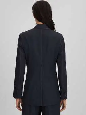 REISS Raven Wool-blend Denim Look Blazer