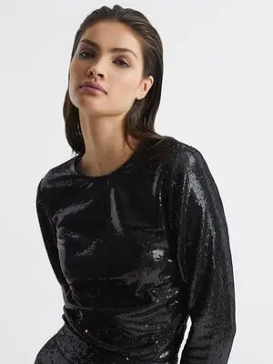 REISS Sequin Top
