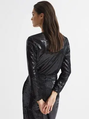 REISS Sequin Top