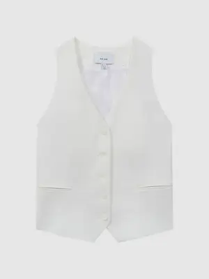 REISS Sienna Crepe Waistcoat