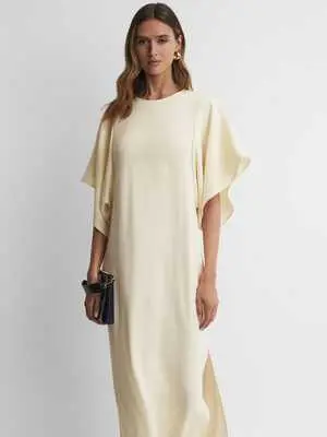 REISS Louise Cape-sleeve Midi Dress