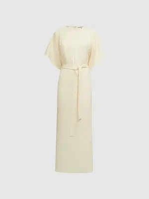 REISS Louise Cape-sleeve Midi Dress