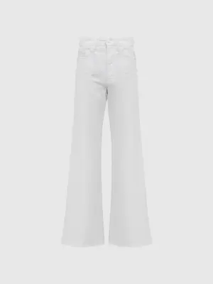 Good American Good Waist Palazzo Jeans - White