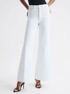 Good American Good Waist Palazzo Jeans - White