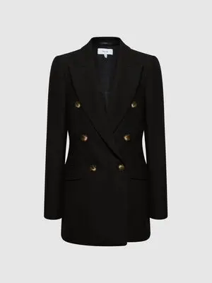 REISS Laura Petite Double-breasted Twill Blazer