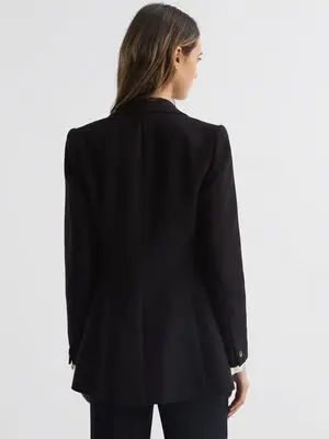 REISS Laura Petite Double-breasted Twill Blazer