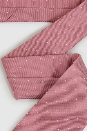 REISS Liam Polka Dot Silk Neck Tie - Dark Pink