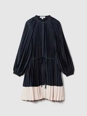 REISS Gabby Pleated Mini Dress