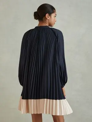 REISS Gabby Pleated Mini Dress
