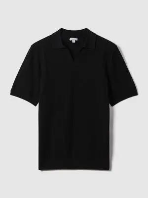 REISS Mickey Textured Modal Blend Open Collar Shirt
