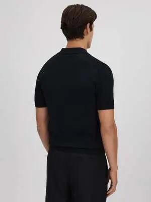 REISS Mickey Textured Modal Blend Open Collar Shirt