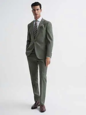 REISS Firm Single Breasted Slim Fit Wool Blazer