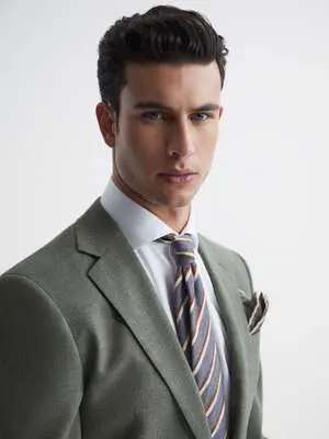 REISS Firm Single Breasted Slim Fit Wool Blazer