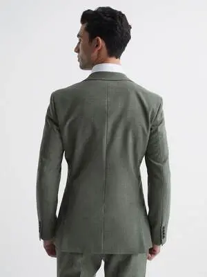 REISS Firm Single Breasted Slim Fit Wool Blazer
