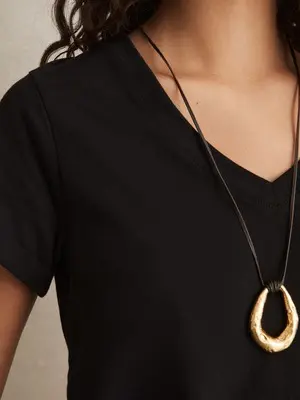 REISS Luana Cotton-jersey V-neck T-shirt