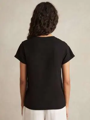 REISS Luana Cotton-jersey V-neck T-shirt