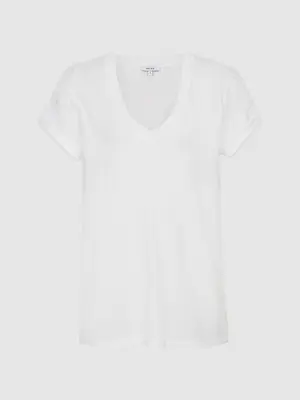 REISS Luana Cotton-jersey V-neck T-shirt