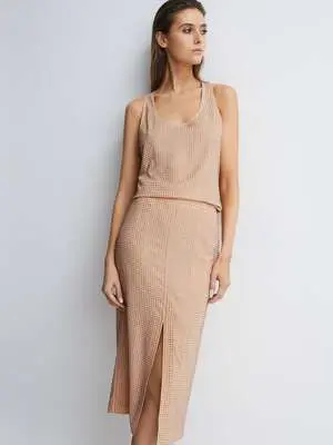 Nude Midi Skirts