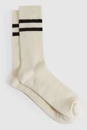 REISS Reiss Alcott Wool Blend Crew Socks Ecru