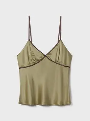 MAISON ESSENTIELE Silk Contrast Trim Cami