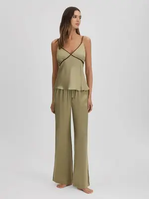 MAISON ESSENTIELE Silk Contrast Trim Cami
