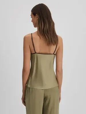 MAISON ESSENTIELE Silk Contrast Trim Cami