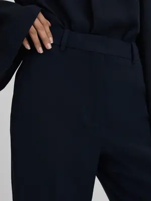 REISS Margeaux Wide Leg Suit Trousers - Navy