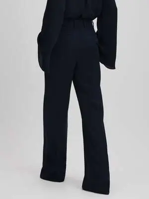 REISS Margeaux Wide Leg Suit Trousers - Navy