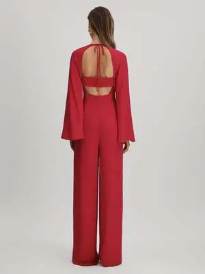 REISS Tania Flared Sleeve Jumpsuit
