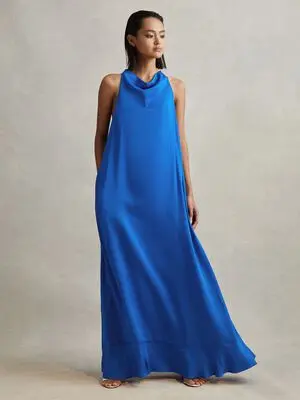 REISS Dina Tie Neck Maxi Dress