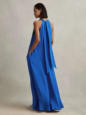 REISS Dina Tie Neck Maxi Dress