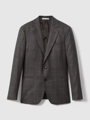 REISS Fantasy Slim Fit Wool Single Breasted Check Blazer