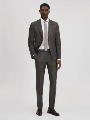 REISS Fantasy Slim Fit Wool Single Breasted Check Blazer