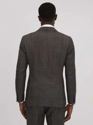 REISS Fantasy Slim Fit Wool Single Breasted Check Blazer