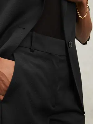 REISS Haisley Wool-blend Flared Trousers - Black