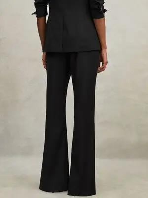 REISS Haisley Wool-blend Flared Trousers - Black