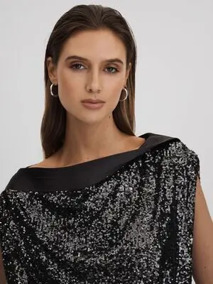 Halston Tyler Sequin Mini Dress