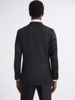OSCAR JACOBSON Floral Jacquard Double Breasted Blazer