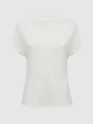 REISS Poppy High Neck Jersey Top