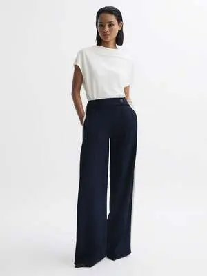 REISS Poppy High Neck Jersey Top