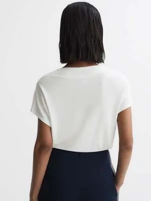 REISS Poppy High Neck Jersey Top