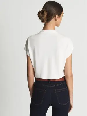 REISS Poppy High Neck Jersey Top