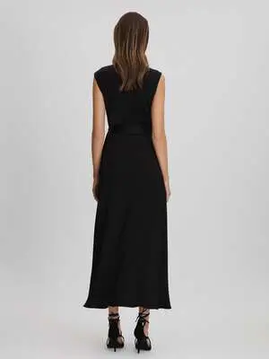 REISS Raya Asymmetric Midi Dress