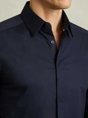 REISS Kiana Slim Fit Cotton Blend Shirt