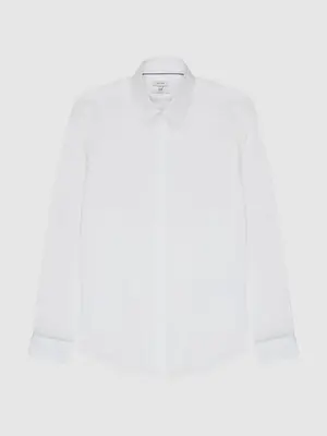 REISS Kiana Slim Fit Cotton Blend Shirt