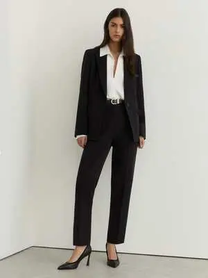 REISS Gabi Petite Tailored Single Breasted Suit Blazer - Black