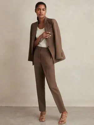 REISS Gabi Petite Tailored Single Breasted Suit Blazer Mink Neutral
