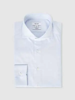 REISS Storm Slim Fit Two-fold Cotton Shirt